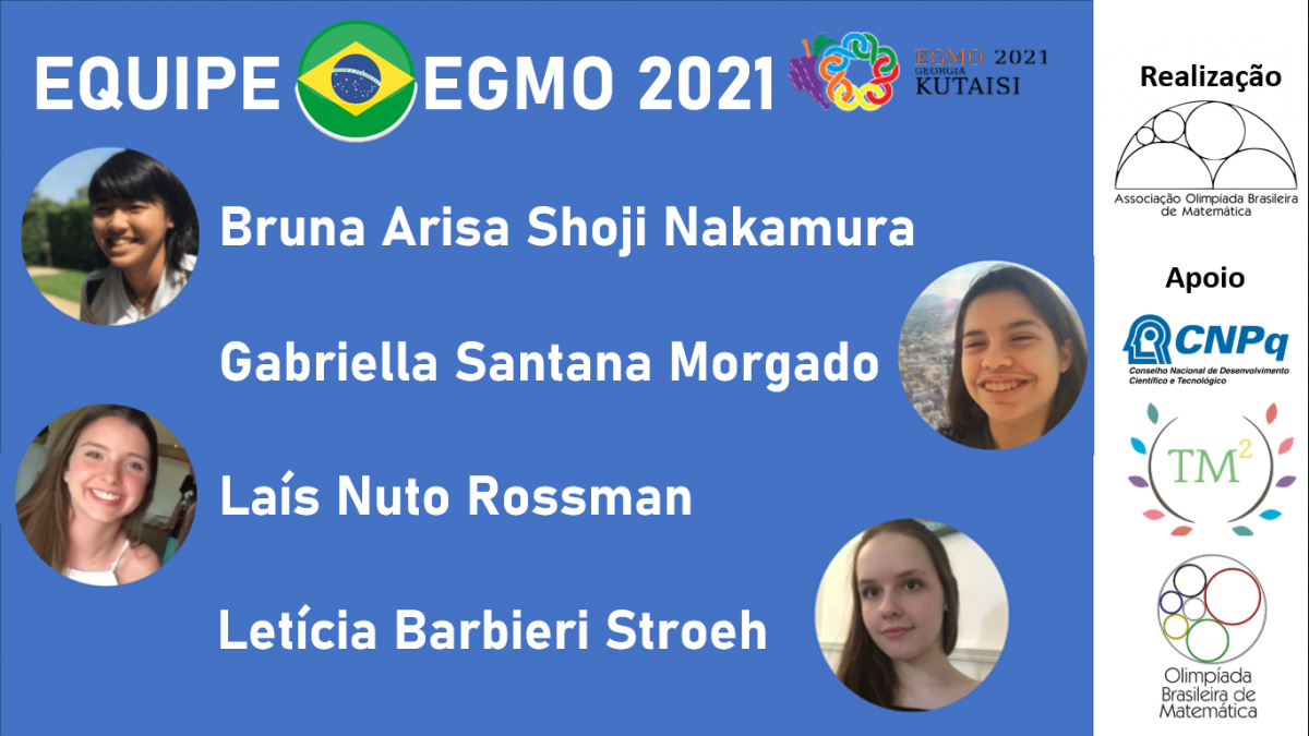 Anunciada a equipe que representará o Brasil na EGMO 2021 - Torneio ...